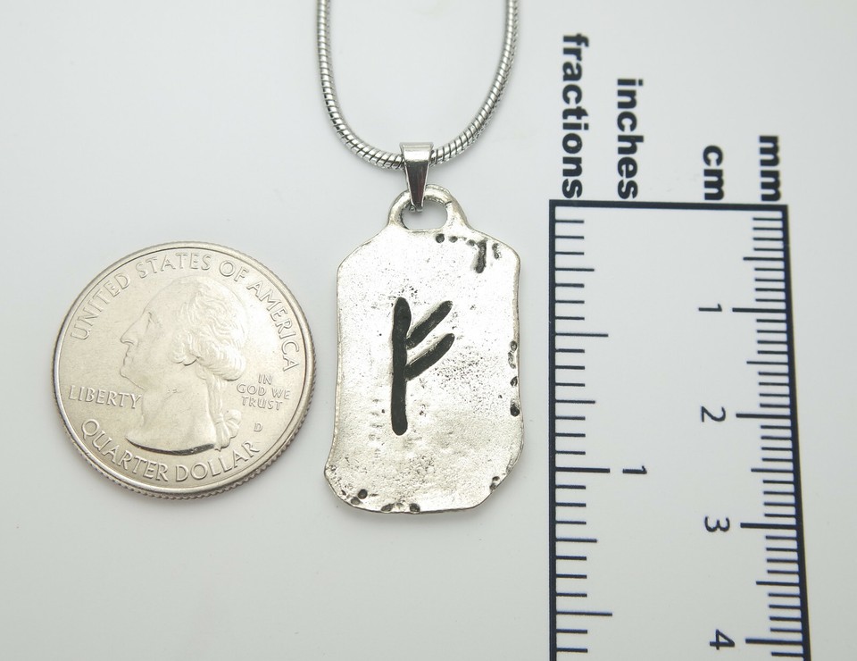 Fehu Rune Necklace, Feoh Fe Feh Pendant Elder Futhark Runes Pendant ...