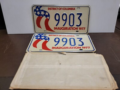 PAIR 1977 DISTRICT OF COLUMBIA License Plate Tag original. | eBay