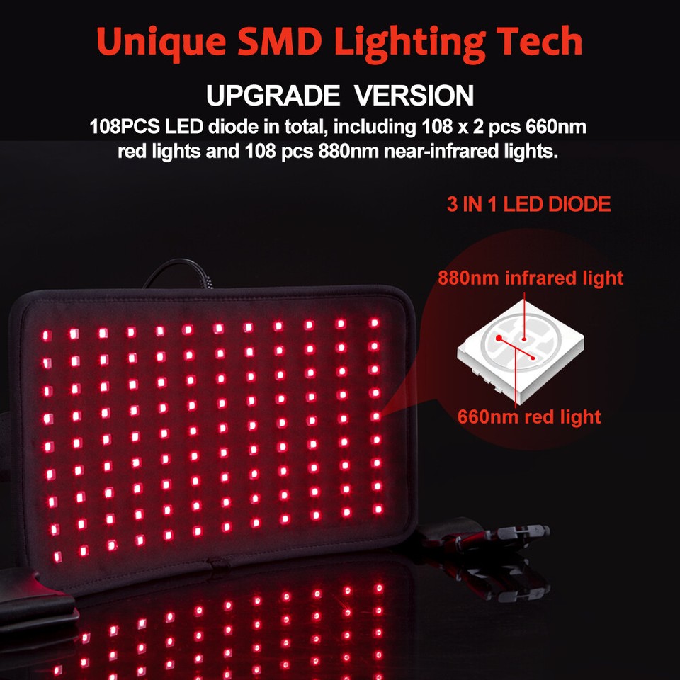 Laser Lipo LED Near Infrared Red Light Therapy Belt Pain Relief Weight ...