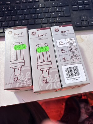 3 x GE 13W BIAX-T 2Pin Compact Fluorescent Light Bulbs 840 Cool White ...