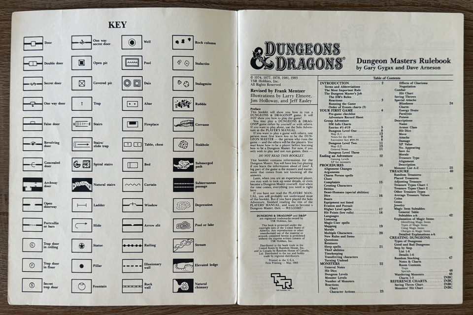 D&D Basic Rules Set 1 Mentzer Box TSR 1011 BECMI Dungeons and Dragons ...