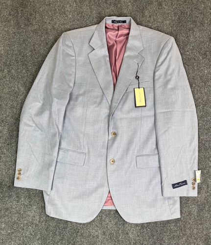 NWT Alan Flusser Sport Coat Blazer Men's Sz 42L Polyester/Viscose Gray ...