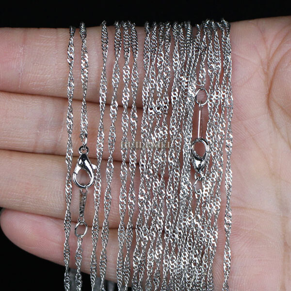 10pcs/lot Water Wave Chain Necklace Fashion Chains for Women 16" 4 ...
