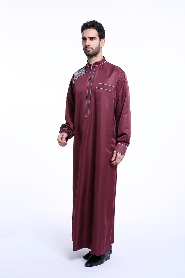 Men Dishdasha Saudi Thobe Thoub Abaya Galabeya Muslim Dress Arabic Robe ...