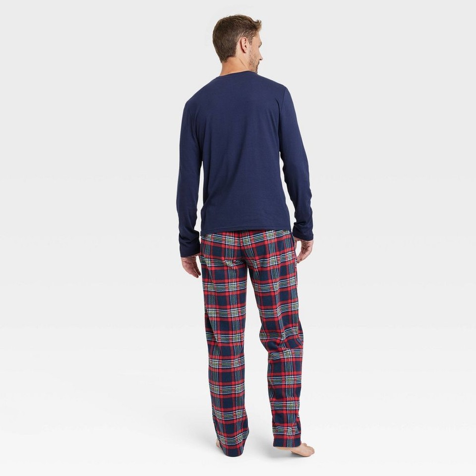 Men's Big & Tall Plaid Microfleece Pajama Set 2pc - Goodfellow & Co ...