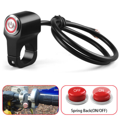 US Motorcycle ATV Handlebar Control Start Switch Momentary Horn Push ...