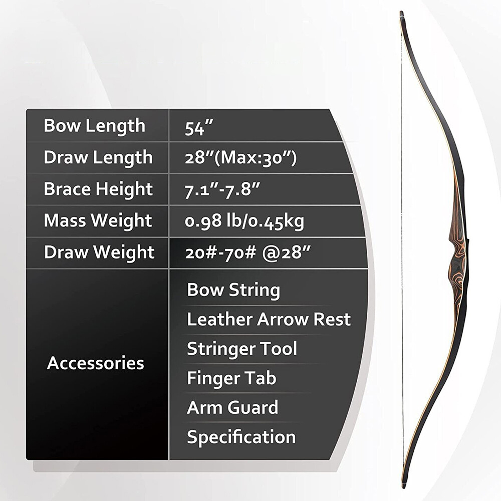 20-70lb Archery Handmade Traditional Recurve Bow Hunting Longbow ...