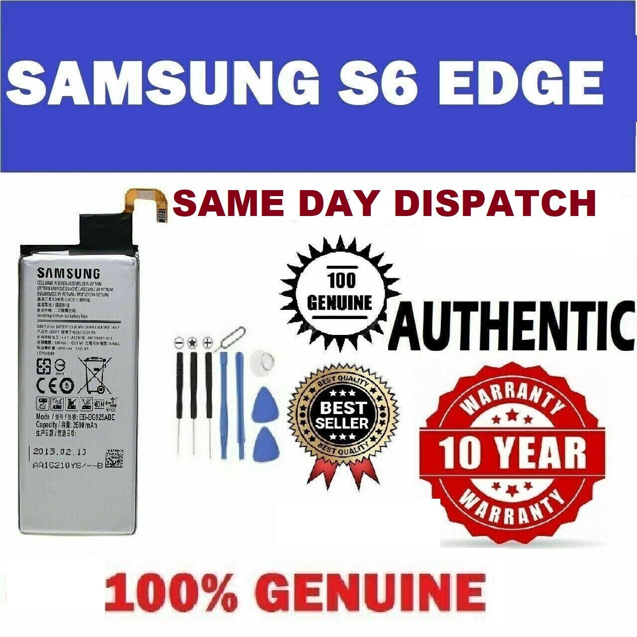 Genuine Samsung Galaxy S6 EDGE SM-G925 Battery EB-BG925ABE Replacement ...