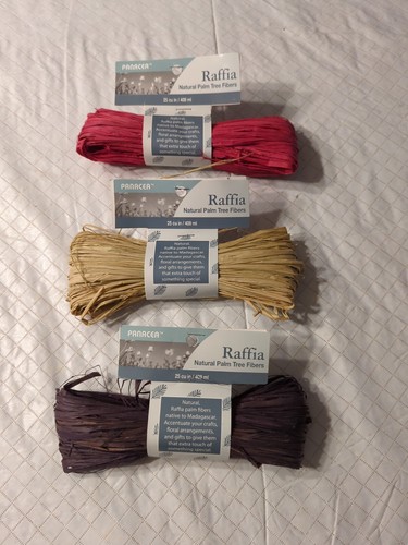 3 Pkgs Raffia Natural Palm Tree Fibers, 25 Cu. Inches, Panacea, New | eBay