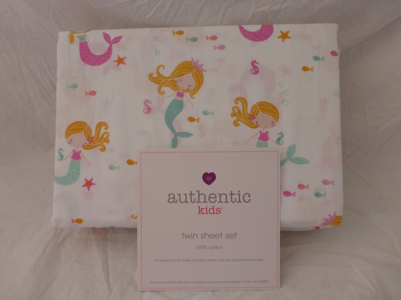 3 pc Authentic Kids Mermaids Twin Sheet Set NIP | eBay