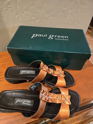 Paul Green Slides, Sandals, Mango Color Patend Leather Size 7.5 | eBay