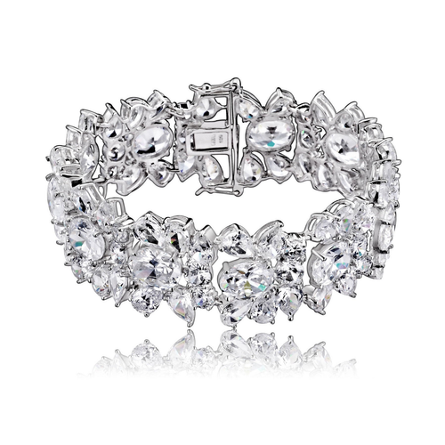 Collette Z Sterling Silver Cubic Zirconia Elegant Cuff Bracelet | eBay