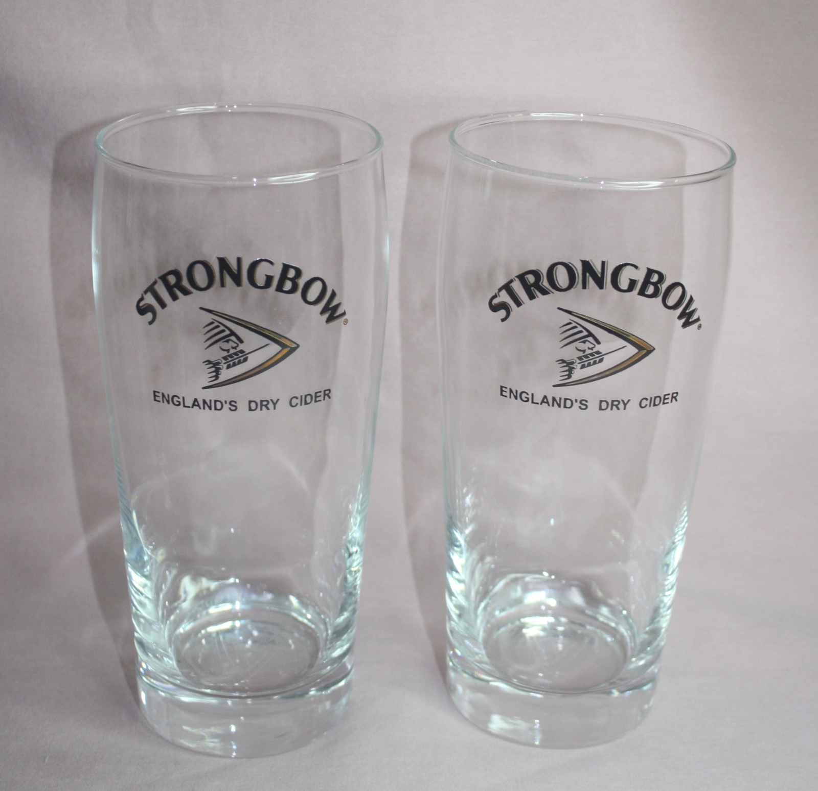 LOT OF 2 STRONGBOW ENGLAND'S DRY CIDER BEER DRINKING GLASSES 16 OZ. | eBay