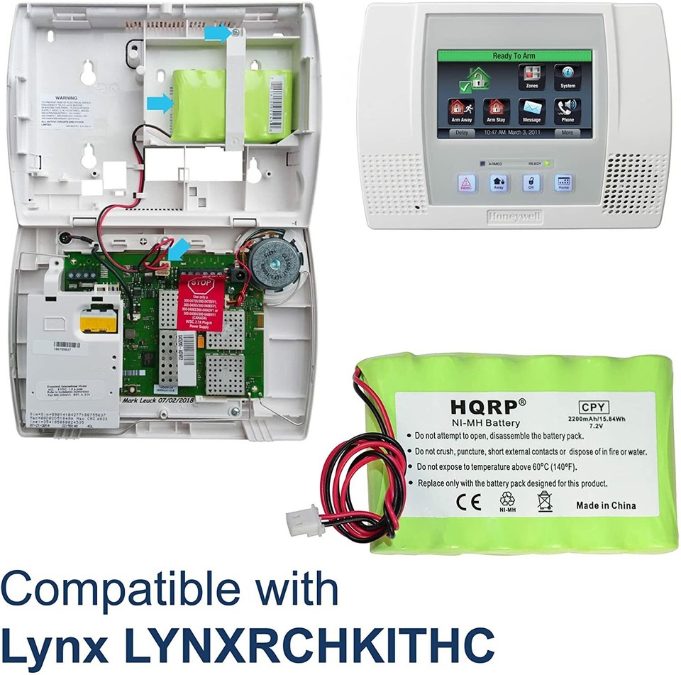 Battery for Ademco Honeywell LYNX LYNXR Series Security Systems ...