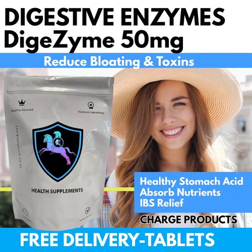 Digestive Enzymes DigeZyme 50mg Tablets Digestion Supplement Reduce ...