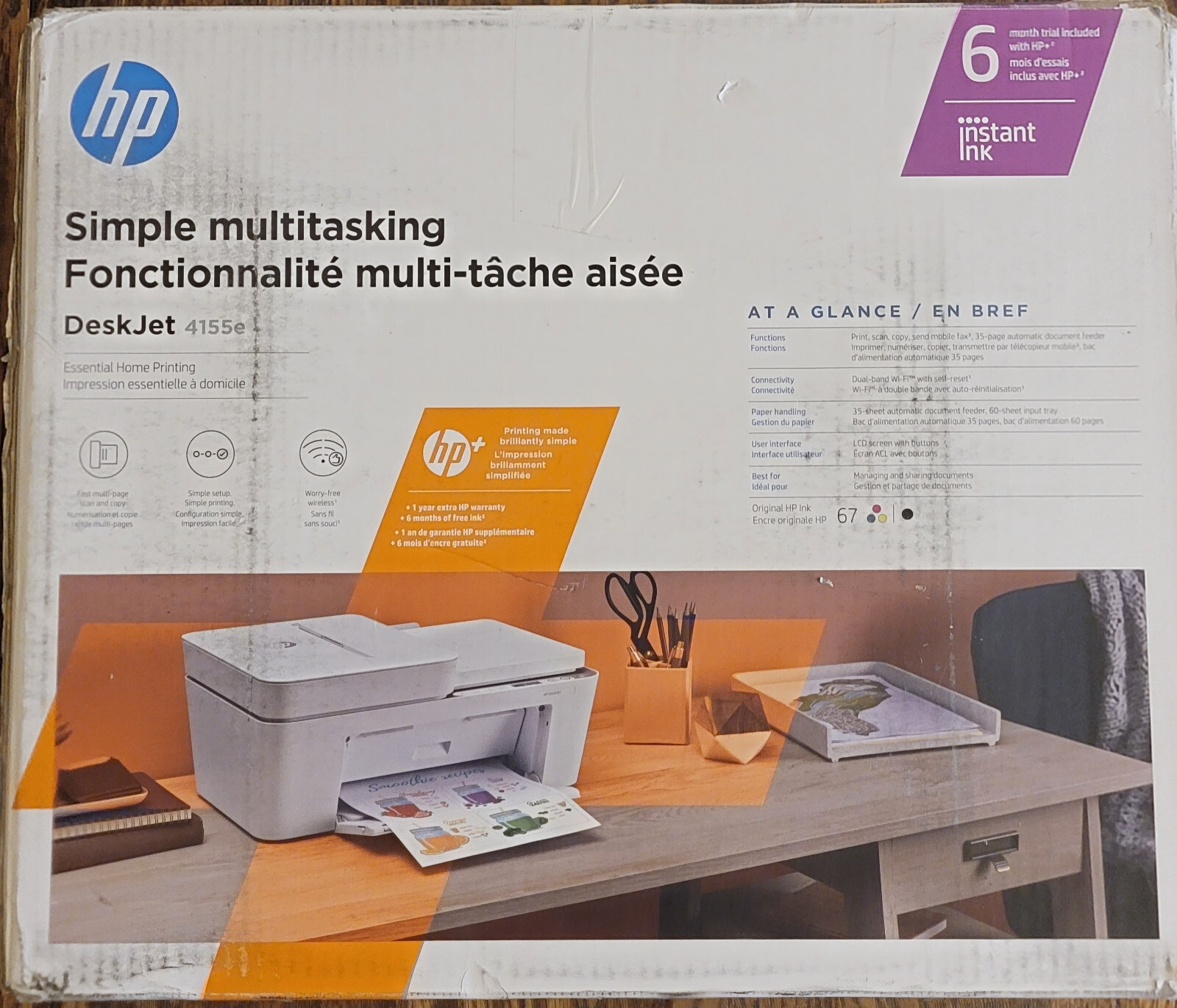 HP Deskjet 4155e All-in-one Wireless Color Printer - 82058654 ...