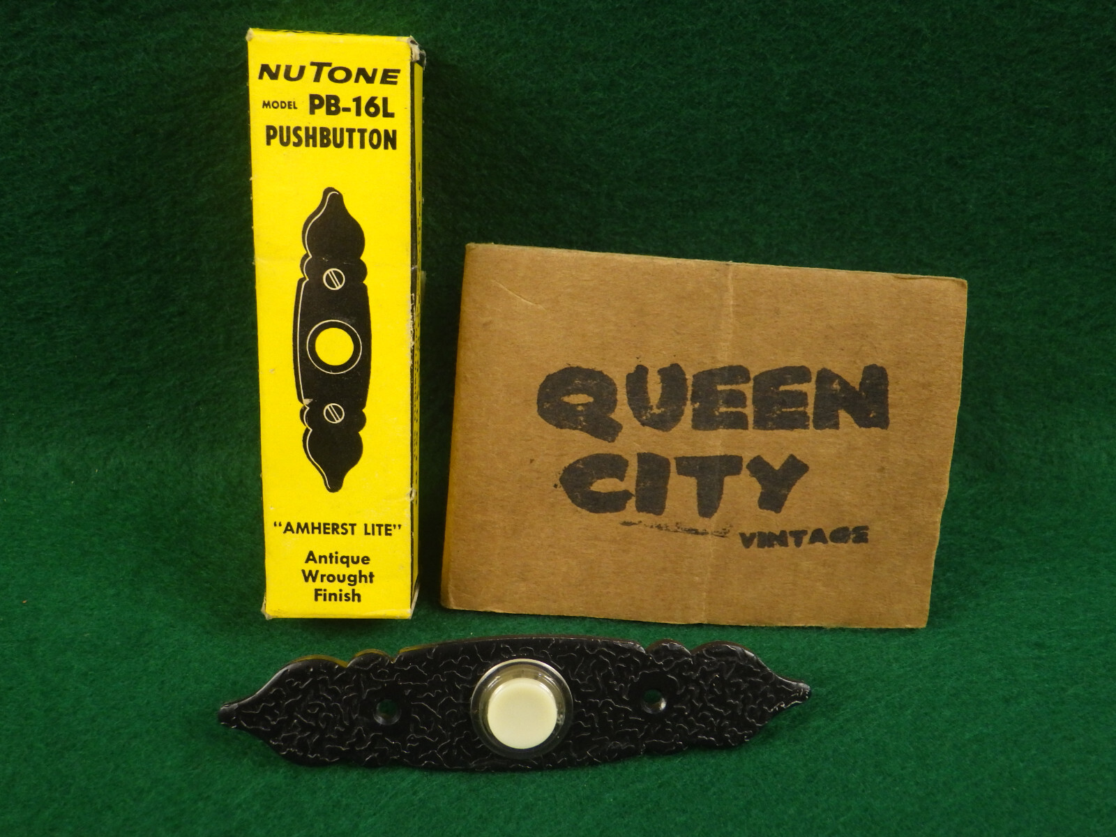 Nutone lighted doorbell button PB-16L Wrought Iron finish New old stock ...