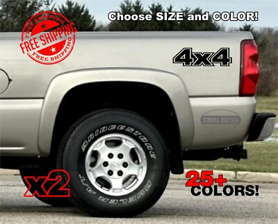 Two 4x4 Decals 4x4 Vinyl Stickers Fits Chevy Ford Dodge Toyota Nissan ...