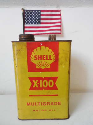 Vintage Shell motor oil metal can | eBay