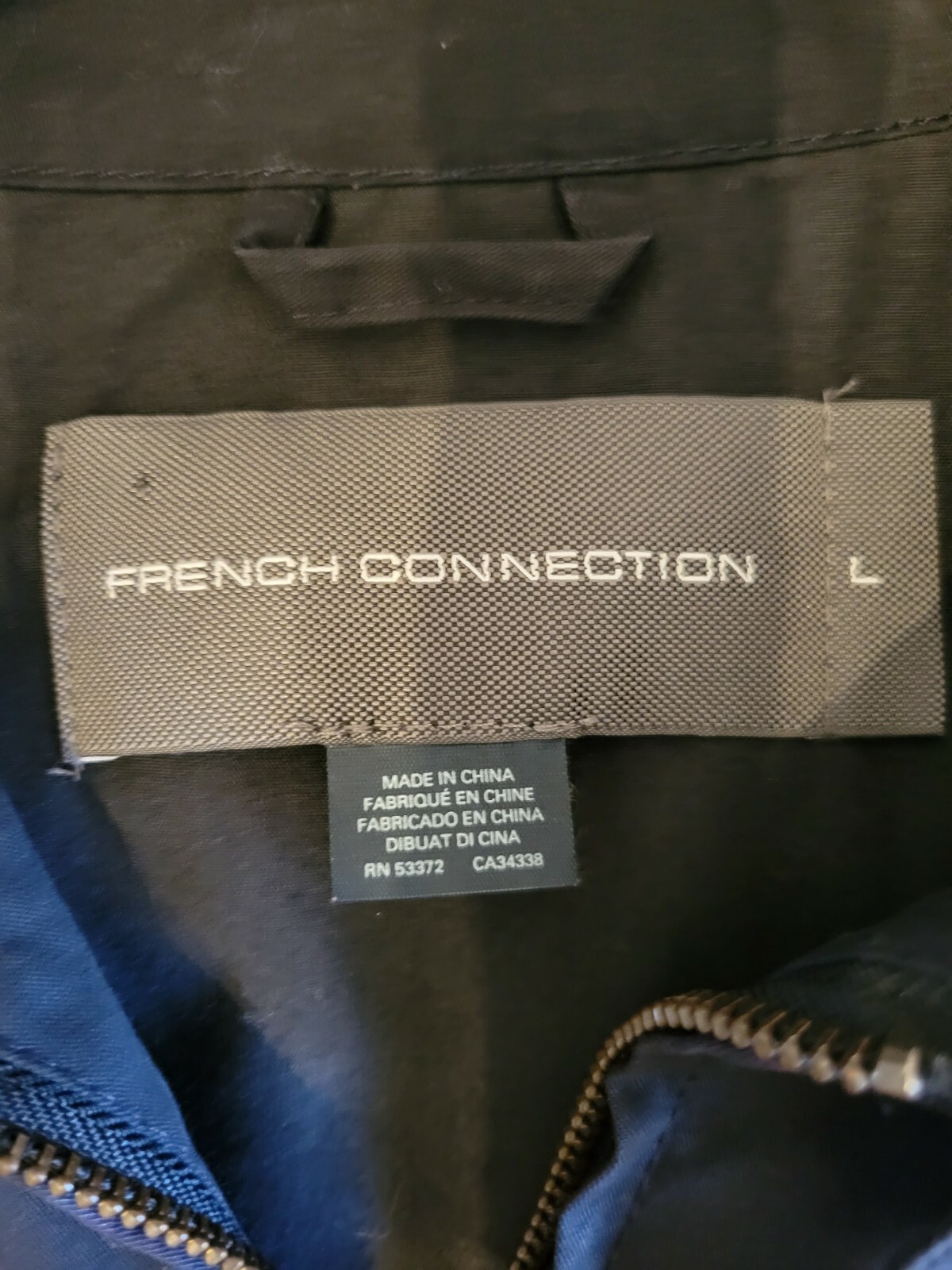 Men's French Connection Harrington Jacket Black Size … - Gem