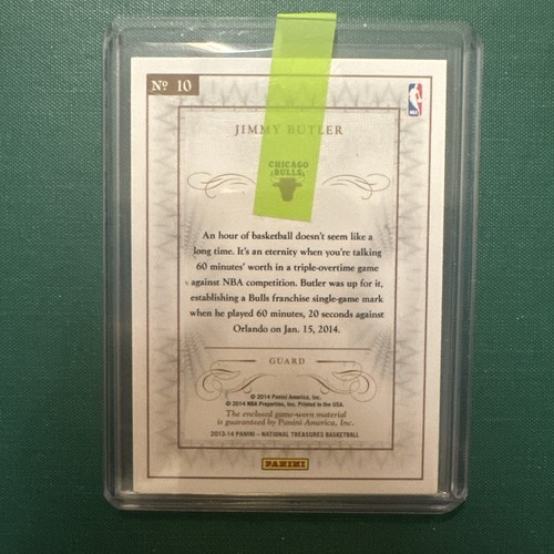 2013-14 Panini National Treasures - Patch Treasures Jimmy Butler #10 11 ...