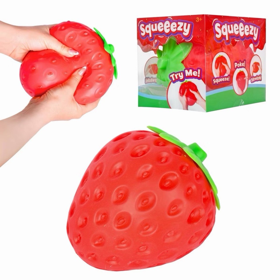 Sunny Days Jumbo Squeezy Strawberry Squishy Toy Stress Relief Sensory ...