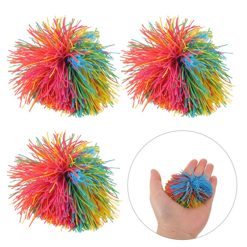 8 Pcs Kickable Rubber Shuttlecock Ball Toy Bouncy Stringy Pom Sensory ...