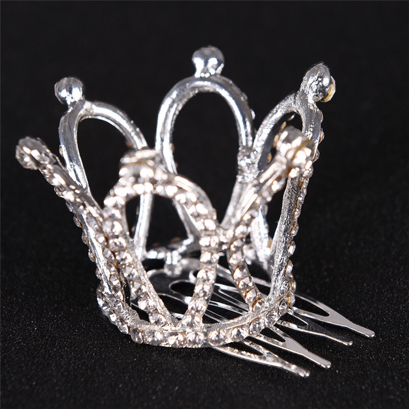 Women Girl Mini Rhinestone Crown Bridal Tiara Hair Comb Pin Wedding ...