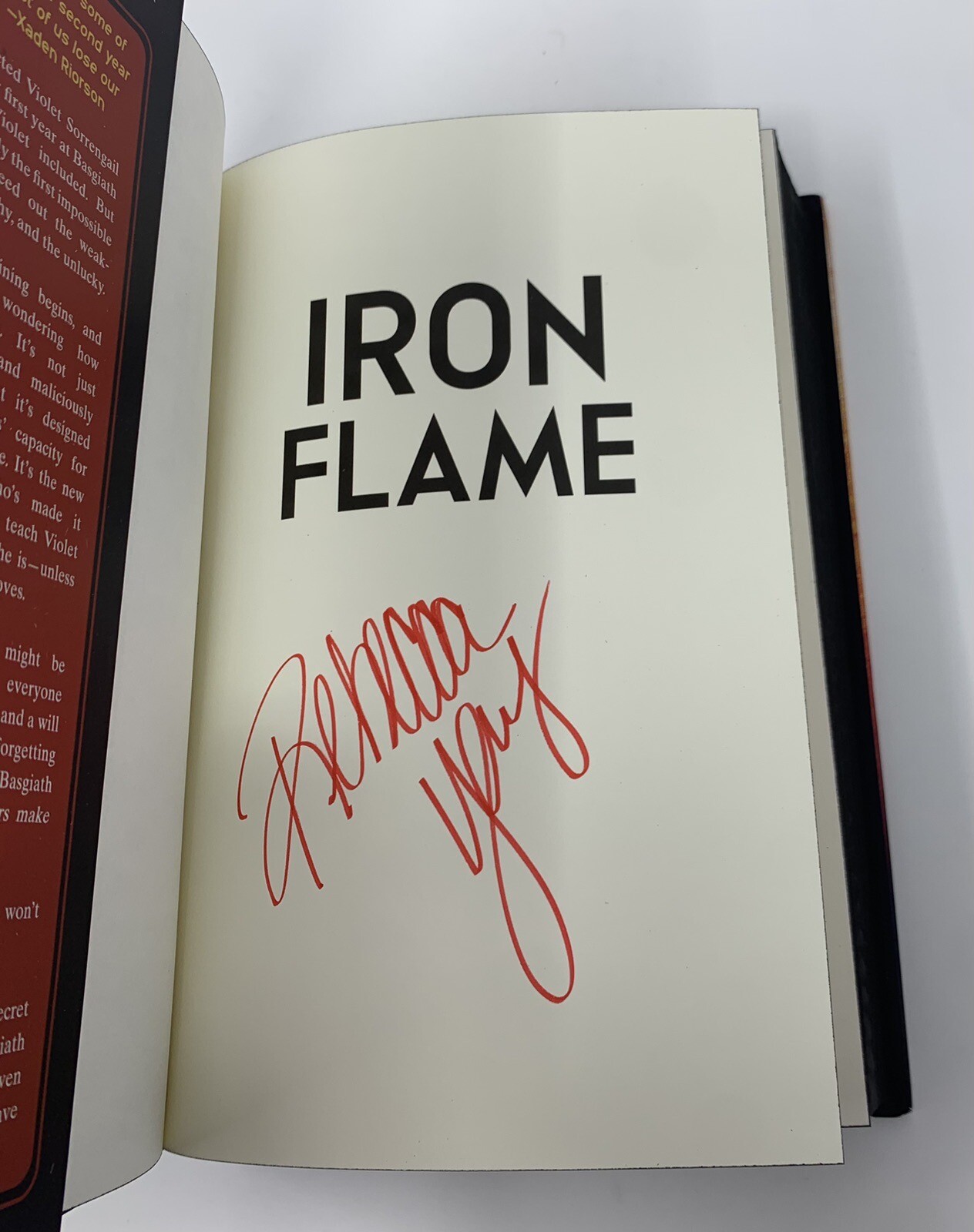 Signed Iron Flame (Fourth Wing) by Rebecca Yarros Sprayed Edges Full ...