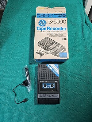 GE Portable Tape Recorder 3-5090 **No AC Adapter**Dual Mic System And ...
