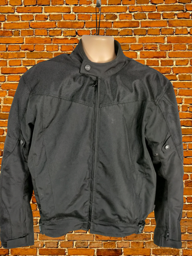 MENS TEXPEED XLARGE BLACK PADDED BIKER MOTORCYCLE JACKET COAT ...