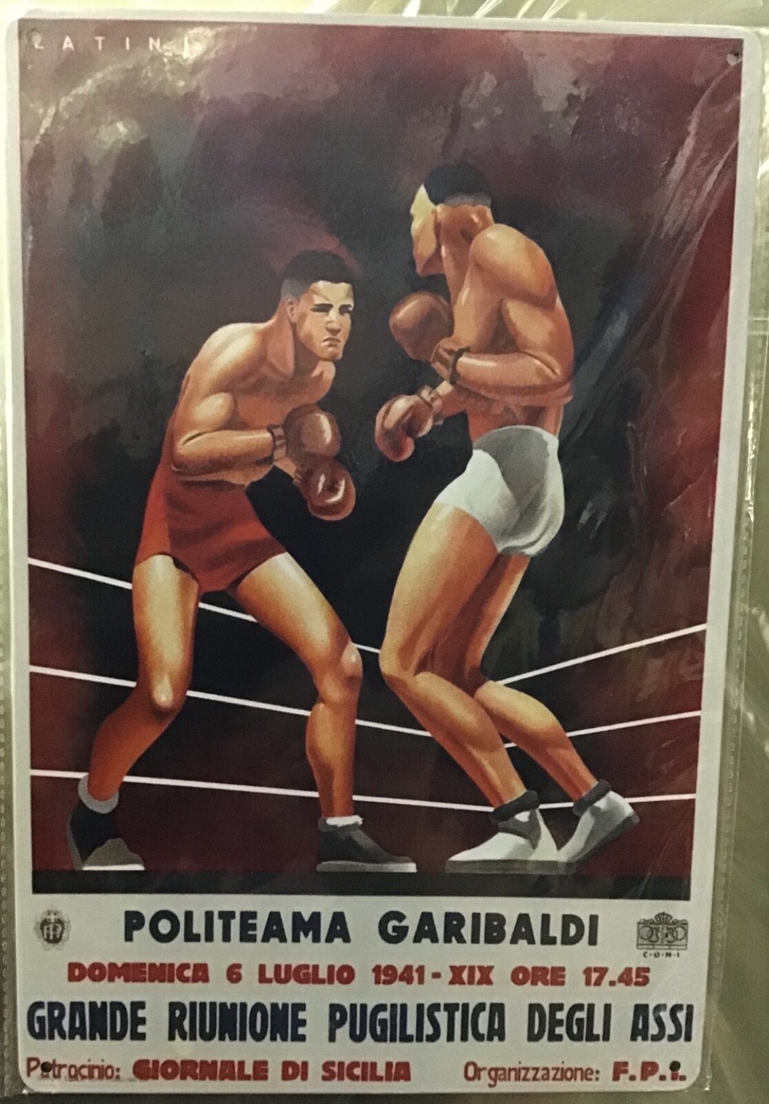 8x12 Tin Sign boxing boxers 1941 Spanish door wall plaque poster new | eBay
