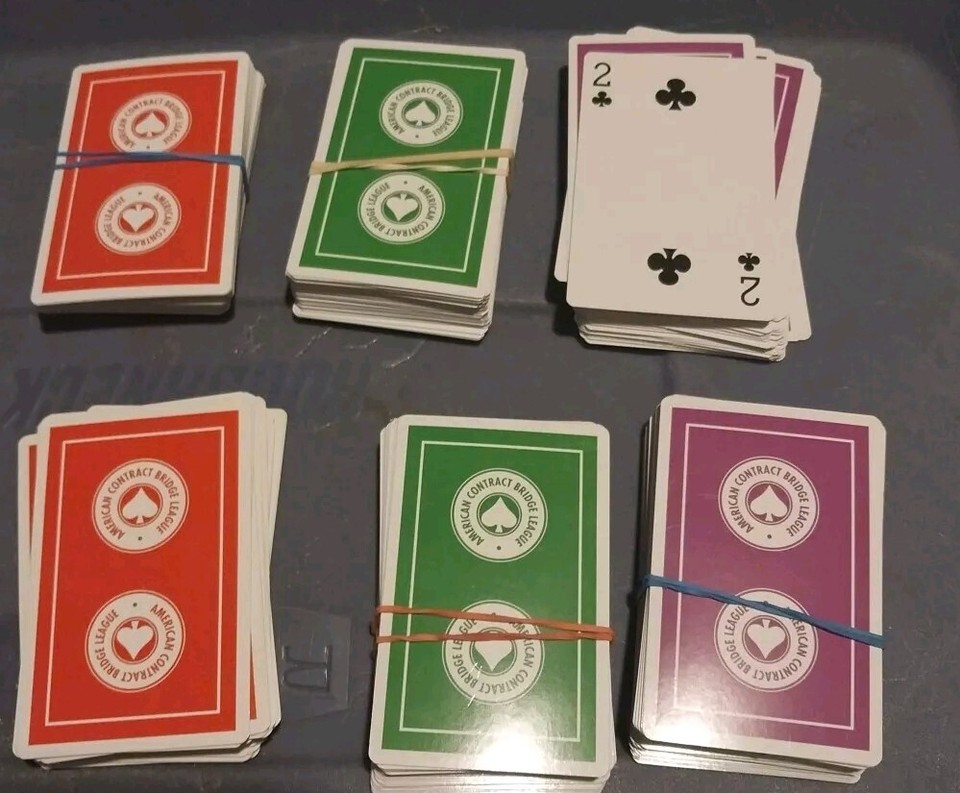 ACBL Bridge Playing Cards 5 Sets (Double Decks) VINTAGE 10 Decks Total ...