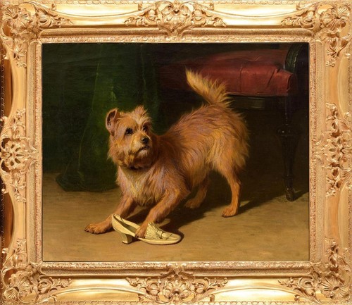 Handmade Old Master-Art Antique Oil Painting Animal Hound dog on canvas | eBay