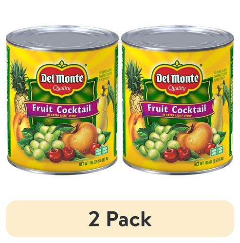 (2 pack) Del Monte Lite Fruit Cocktail in Extra Light Syrup, Canned ...