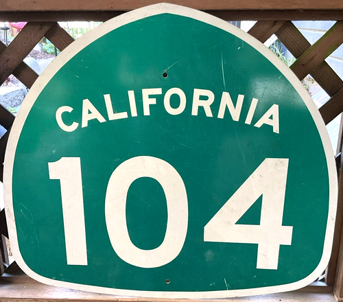 Genuine California State Highway 104 Large Aluminum Road Sign 25 x 28 ...