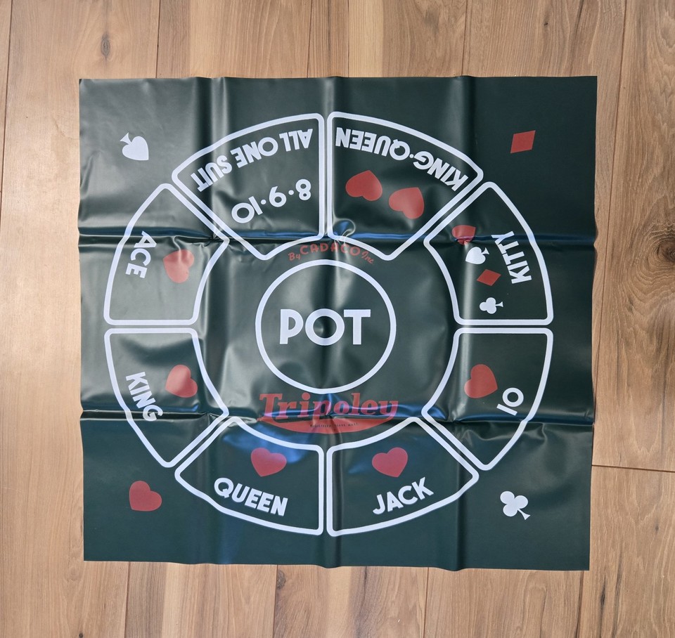 Tripoley Deluxe Layout Board Game Vinyl Mat Michigan Rummy Cadaco ...