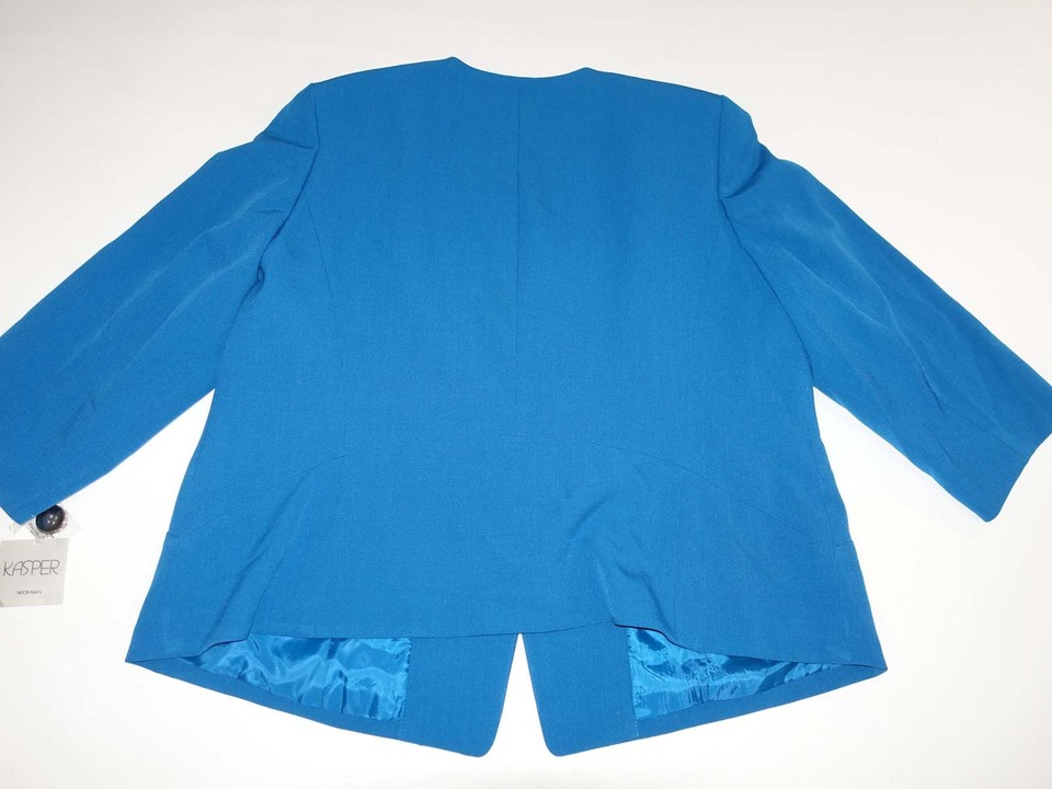 Kasper Women's Blazer Jacket Dress Suit Size 20W NWT Blue 2 Piece Midi ...
