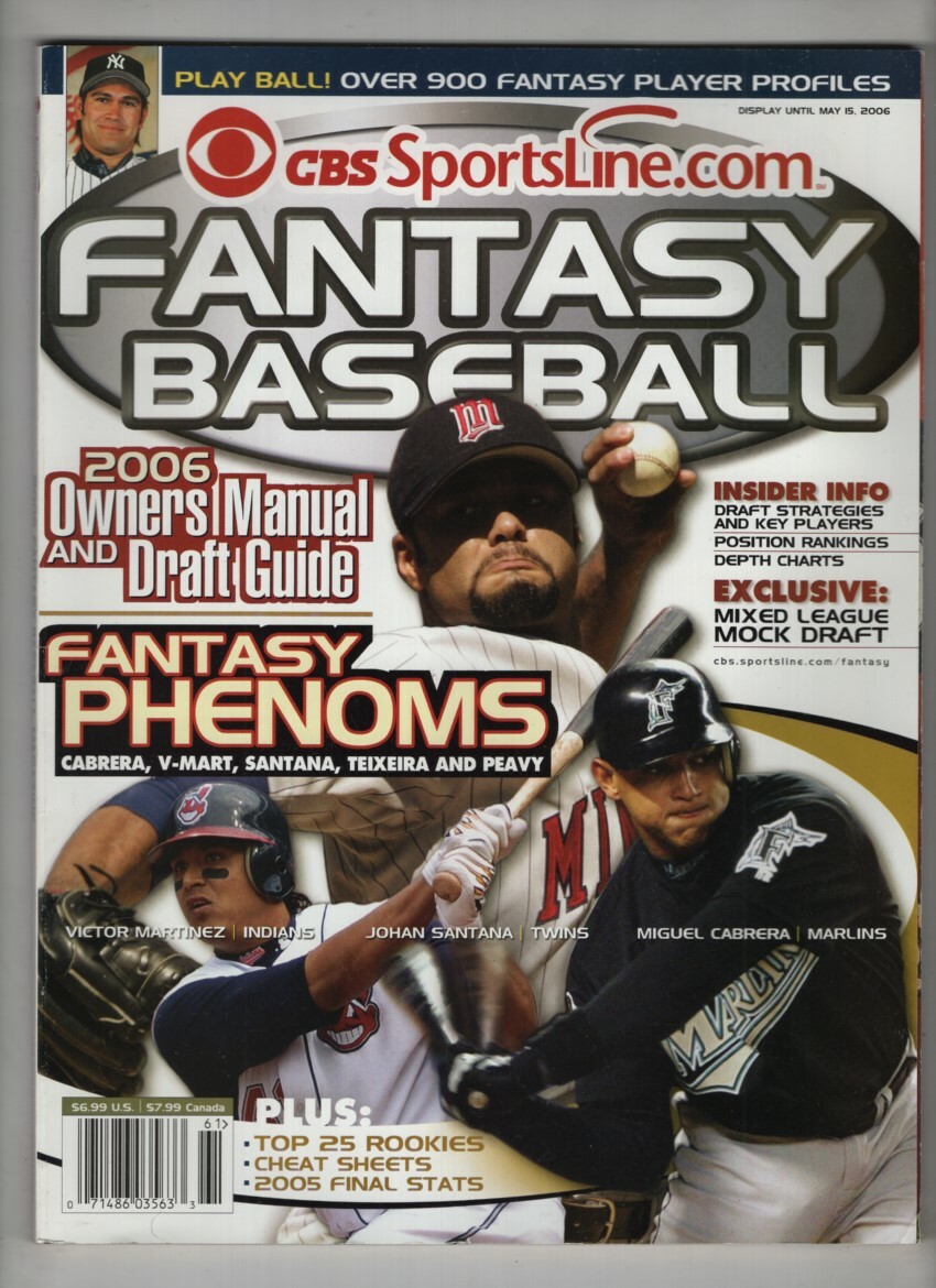 CBS Sports Fantasy Baseball Mag Victor Martinez 2006 020121nonr | eBay