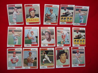 1974 TOPPS BASEBALL - 15 DIFF. CIINCINNATI REDS - NICE GROUP | eBay