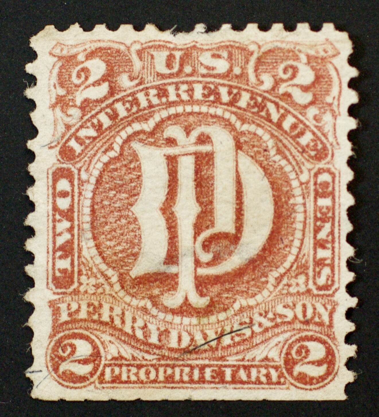 RS79b 2c Perry Davis & Son US Revenue Match & Medicine Private Die CV ...