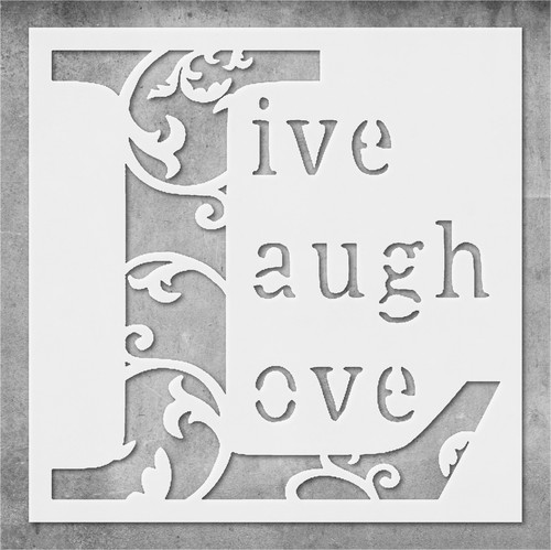 Live Laugh Love Stencil Template Reusable - Wall Art, Fabric Painting ...