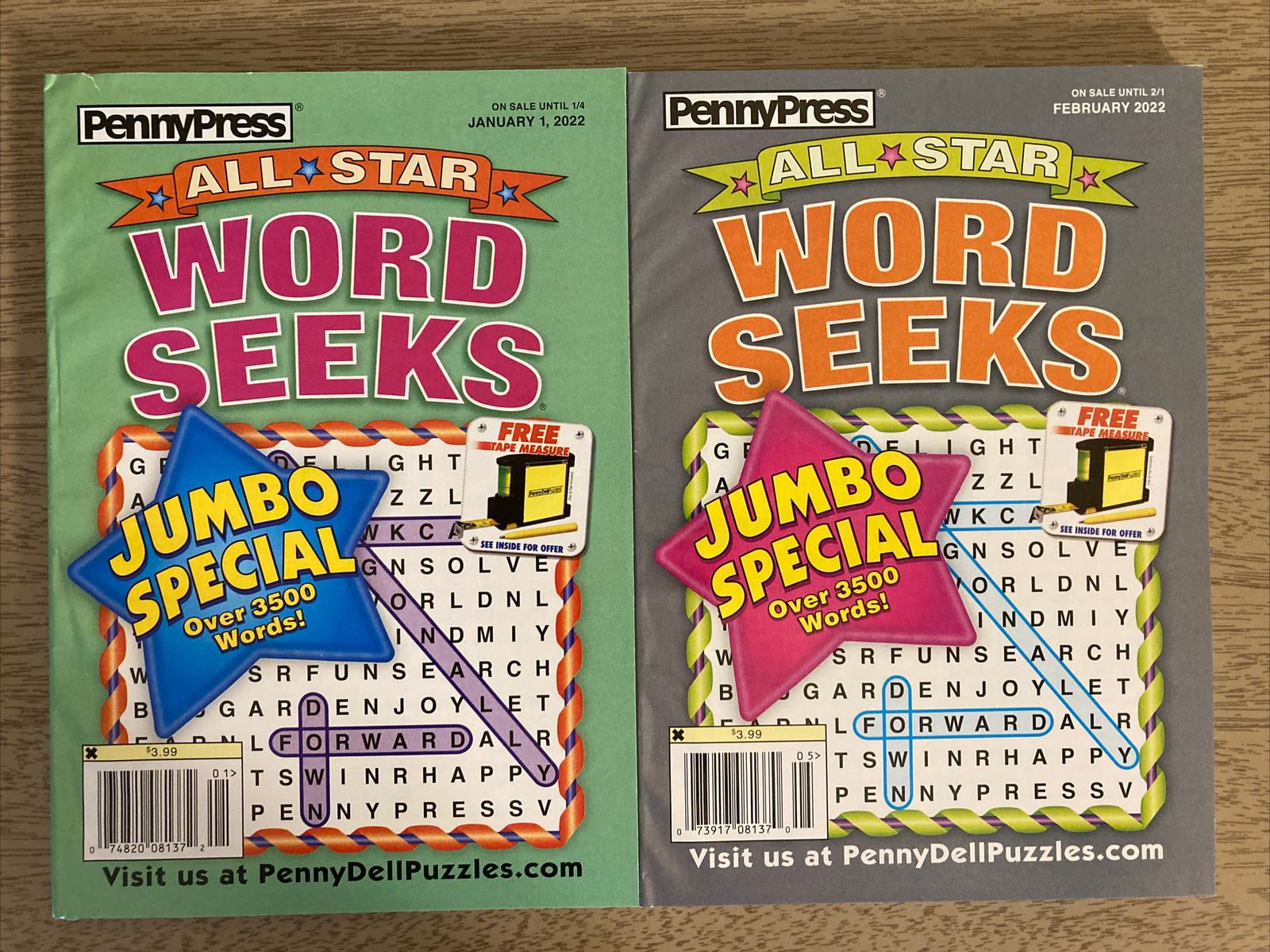 Lot of 2 Dell Penny Press Word Search Puzzle Books Good Time Finest ...