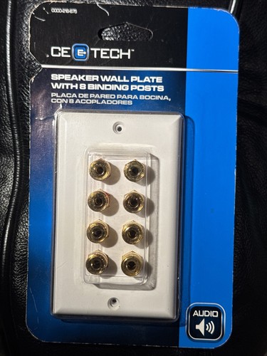 Single Gang Decora 8 Port Binding Post Wall Plate Speaker Terminal 4 ...