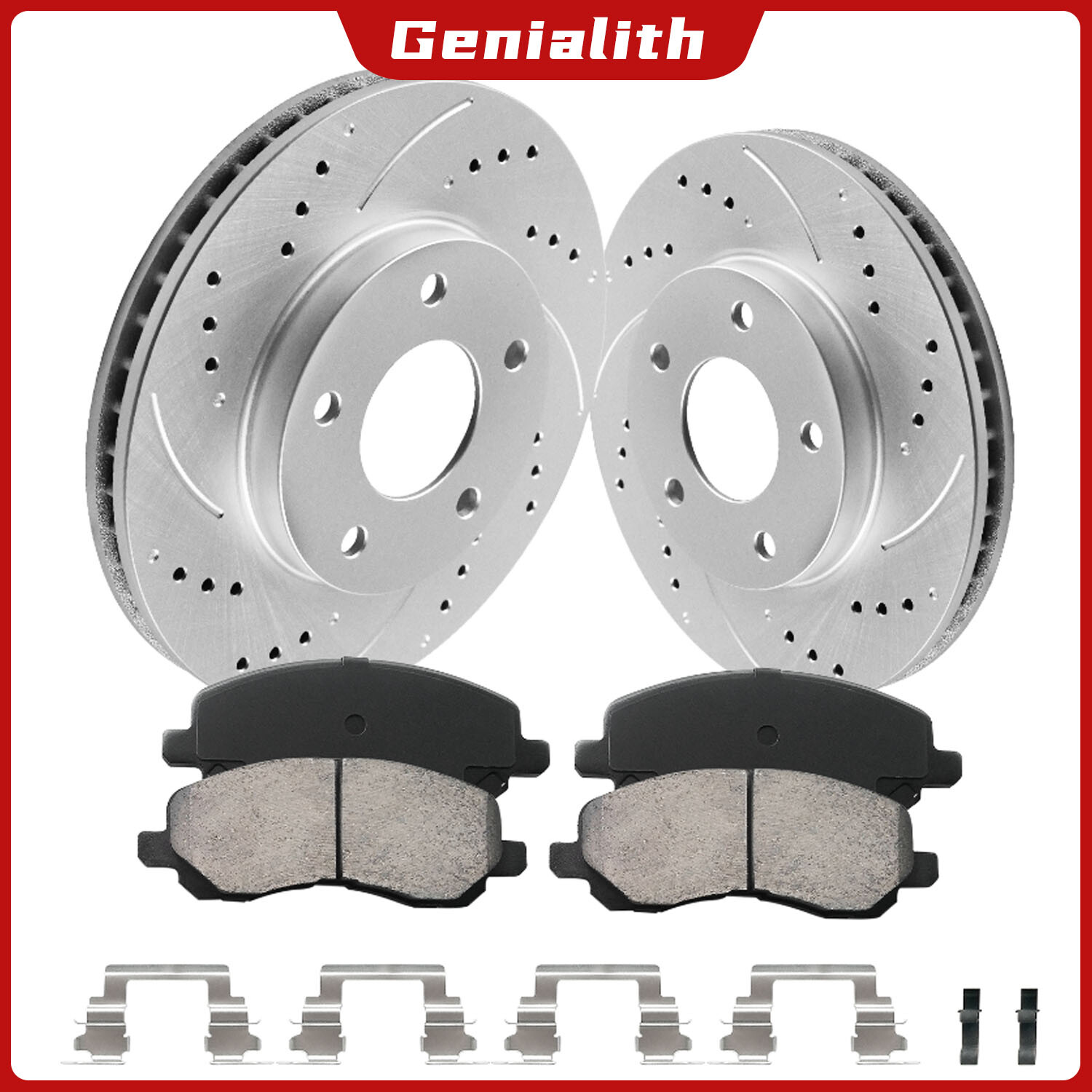 Front Drilled Brake Rotors + Ceramic Pads for Mitsubishi Eclipse 2.4L ...