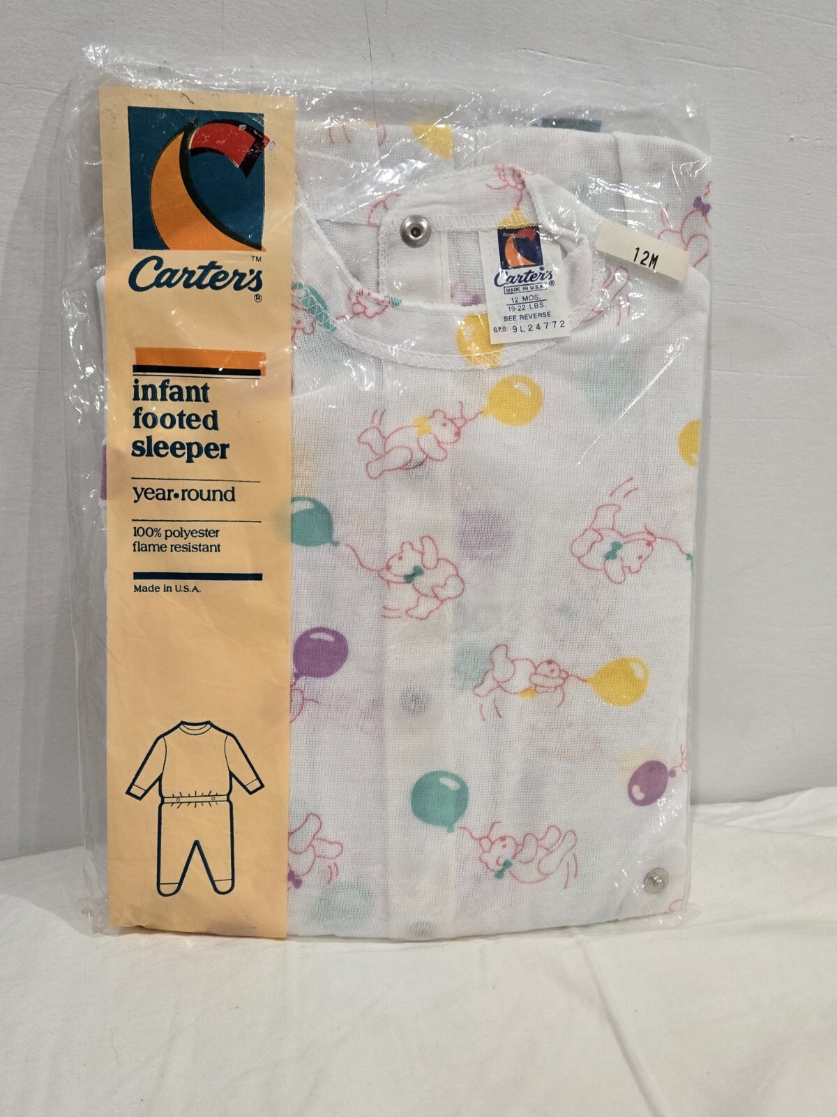 Vintage Carter's Baby Footed Snap Sleeper 12 Month New Year AROUND | eBay