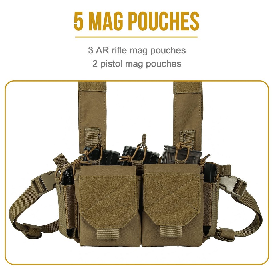 Tactical Chest Rig, Adjustable&Detachable Molle Chest Rigs 738260656094 ...