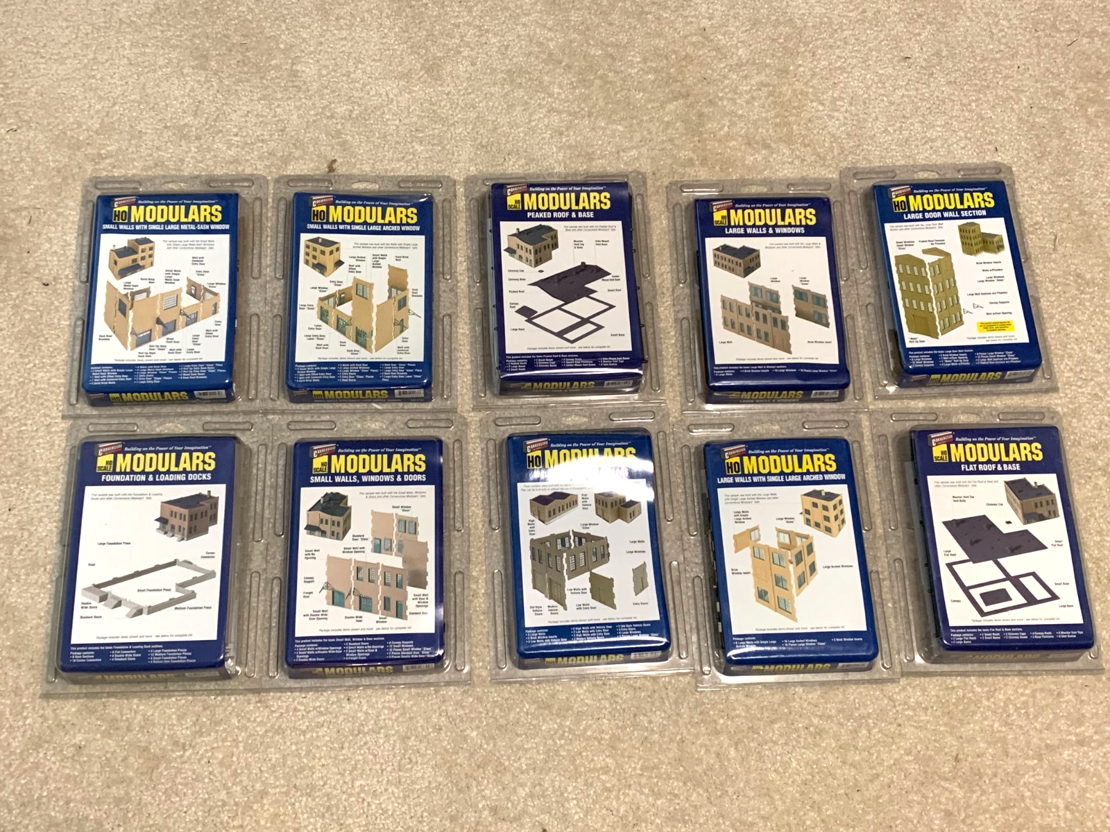Lot of 10 DIFFERENT - Walthers HO Modulars Roof Base, Walls, Doors ...