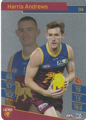 AFL 2022 Teamcoach Brisbane Lions - Harris Andrews Silver Card # 04 ...