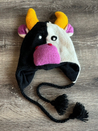 Knitted Unisex Wool Cow Hat Fleece Lining | eBay